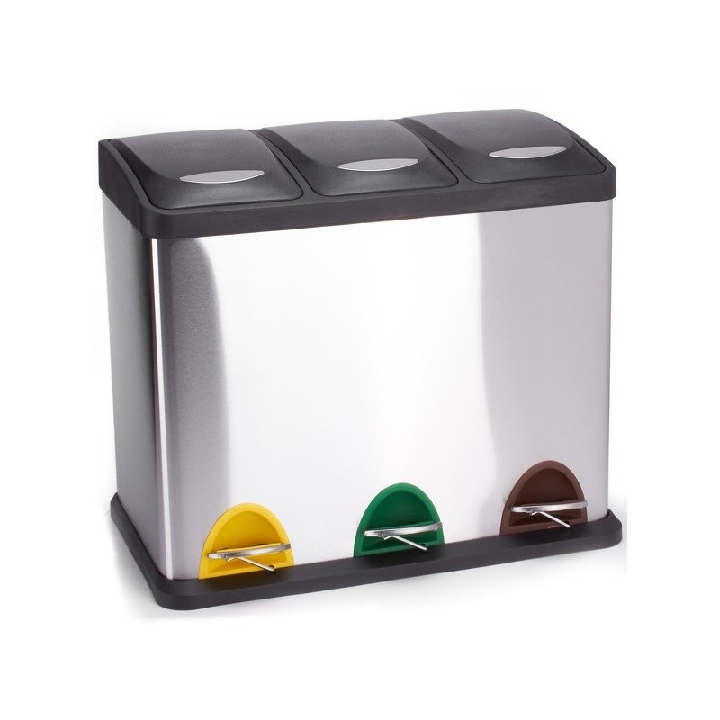 Selective sorting Pedal bin Stainless Steel 3 bins 8Lx3 MSV
