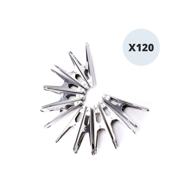 Lot de 120 Pinces à linge Inox MSV Lot de 120 Pinces à linge Inox MSV