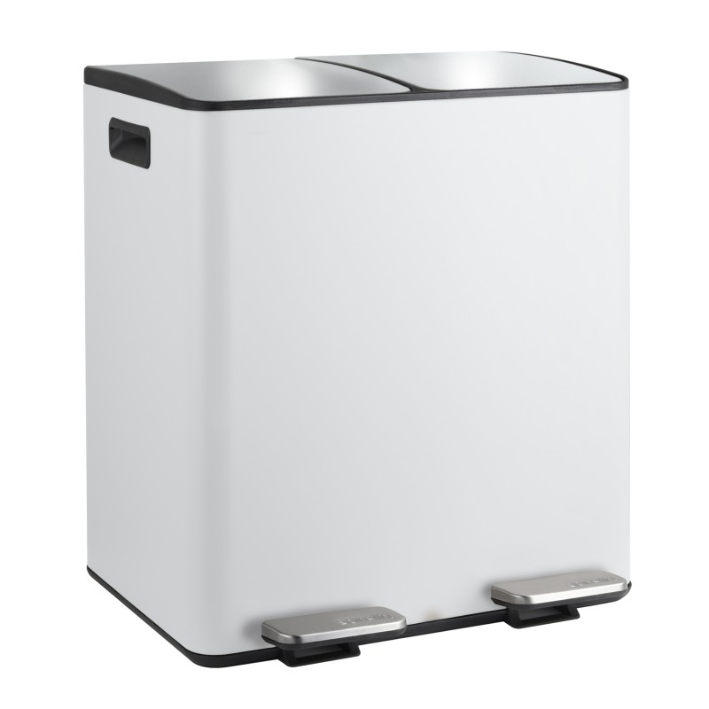 Selective Sorting Bin 40L ALIYA (2x20L) Matt White Steel Spirella
