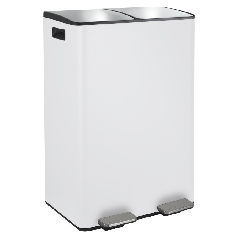 Selective Sorting Bin 60L ALIYA (2x30L) Matt White Steel Spirella
