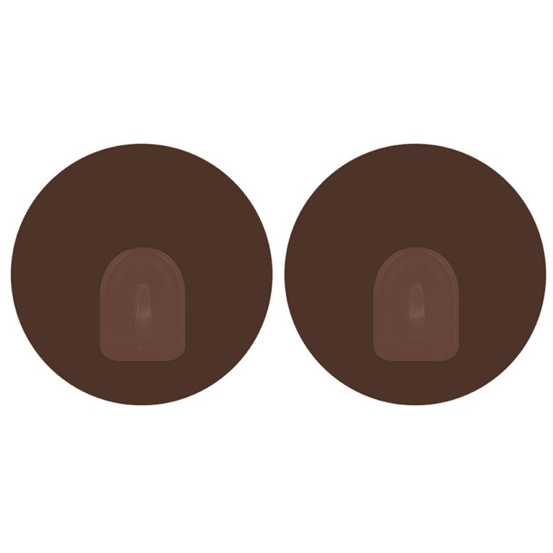Juego de 2 ganchos de pared redondos Chocolate MSV
